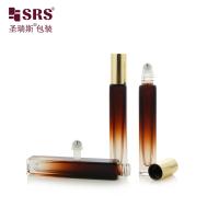 China GB2 Square Shape Luxury Empty Thick Wall Glass Roller Steel Ball Bottle For Perfume Oil for sale