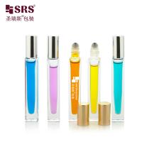 China GB2 Square Luxury Leak Proof Paint Color Empty Glass Roll On Bottle For Essential Oil for sale