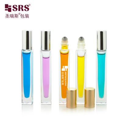 China GB2 Square Luxury Leak Proof Paint Color Empty Glass Roll On Bottle For Essential Oil for sale