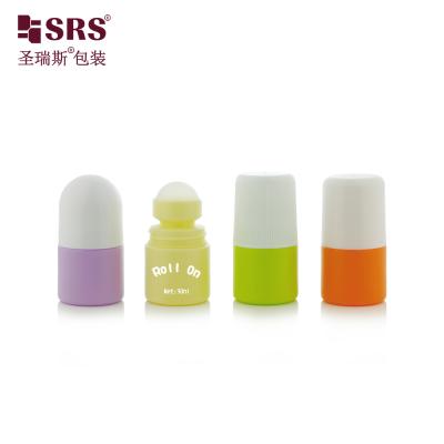 China RPPC 30ml Cute Round PP PCR Recycled Plastic Roll On Deodorant Gel Bottle for sale
