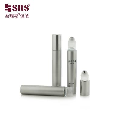 China RPA 15ML Metalic Silver PP PCR Bottle With Steel Roller Ball Aluminum Cap Cosmetic Applicator for sale