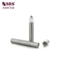 China RPA 15ML Metalic Silver PP PCR Bottle With Steel Roller Ball Aluminum Cap Cosmetic Applicator for sale