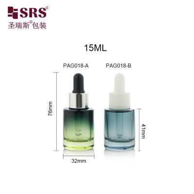 China PAG018 15ML Luxury Thick Wall Glass Bottle With Dropper Lid For Serum for sale