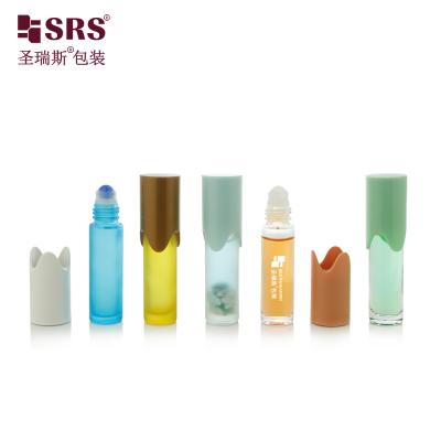 China BLPY 10ml Empty Glass Roll On Bottle with Special Shaped Cap for Essential Oil for sale