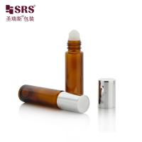 China 10ml Glass Roller Bottle Amber/ Clear Glass Roll On Bottle Designed with Leak Proof Steel Roller Ball for Essential Oil and Fragrance for sale