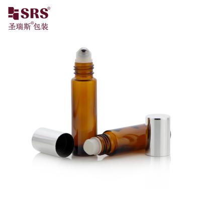 China 10ml Glass Roller Bottle Amber/ Clear Glass Roll On Bottle Designed with Leak Proof Steel Roller Ball for Essential Oil and Fragrance for sale