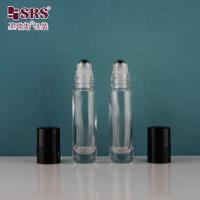 China SRS Glass Roller Bottle 8ml Leak Proof Clear Glass Roll On Bottle with Steel Roller Ball for Perfume Essential Oil Fragrance for sale
