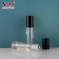 China SRS Glass Roller Bottle 8ml Leak Proof Clear Glass Roll On Bottle with Steel Roller Ball for Perfume Essential Oil Fragrance for sale