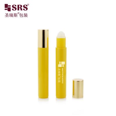 China Custom 15 ML Cosmetic Plastic Roller Bottle Plastic Ball Aluminum Lid Packaging Container for sale