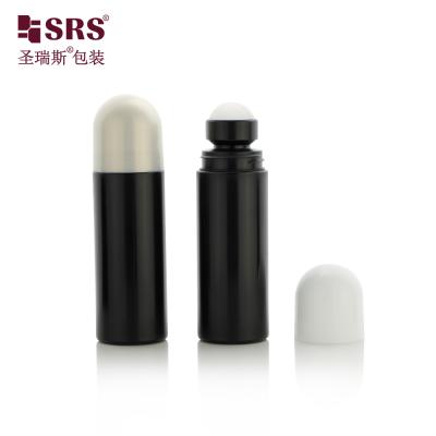 China RPPD 3 oz Customized Black Bottle With Dome Cap For Men Cooling Relief Gel Roller Bottles for sale