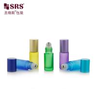 China 5ml Wholesale Empty Custom Color Glass Roll On Bottle Metal Ball And Plastic Cap For Travel Perfume Oil for sale
