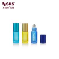 China 5ml Wholesale Empty Custom Color Glass Roll On Bottle Metal Ball And Plastic Cap For Travel Perfume Oil for sale