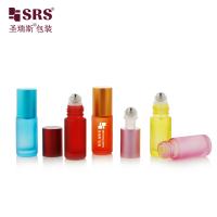 China 5ml Wholesale Empty Custom Color Glass Roll On Bottle Metal Ball And Plastic Cap For Travel Perfume Oil for sale