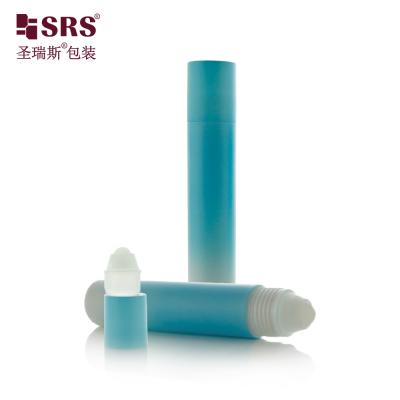 China Custom Logo Empty 20 ML Plastic Roll‑on Container Cosmetic Oil Bottle With Plastic Ball for sale