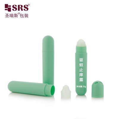 China RPPG 25ML Round Bottom PP Matte Finished Roll On Bottle With Dome Cap for sale