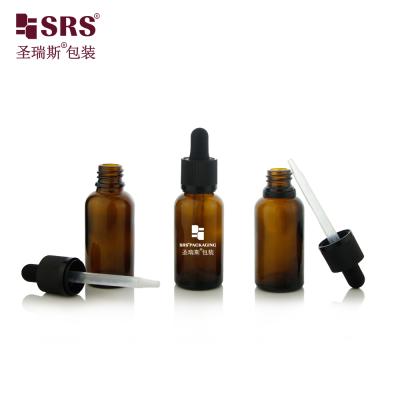 China D006 15ml 30ml 50ml Glass Bottle With Child Resistant Dropper Lid For Essential Oil for sale