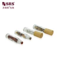 China BLPM 10ML Real Bamboo Cap Brown Glass Roll On Essential Oil Bottles for sale