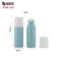 China 75ml Round Plastic Roll‑on Bottle Empty Deodorant Roller Bottle Multiple Optional Caps for sale