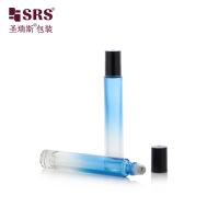 China Gradient Thick Base Glass Roll On Bottle 10ml Refillable Container For Essential Oil Perfume for sale