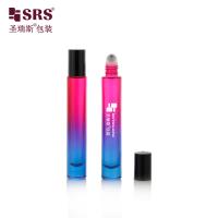 China Gradient Thick Base Glass Roll On Bottle 10ml Refillable Container For Essential Oil Perfume for sale