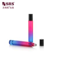China Gradient Thick Base Glass Roll On Bottle 10ml Refillable Container For Essential Oil Perfume for sale
