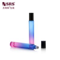 China Gradient Thick Base Glass Roll On Bottle 10ml Refillable Container For Essential Oil Perfume for sale