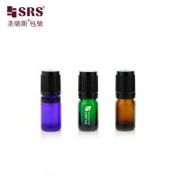 China SRS Amber Glass Roll On Bottle 5ml With Steel Gemstone Glass Ball For Essential Oil for sale