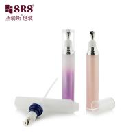 China Smooth Surface Acrylic Eye Cream Bottle With Alloy Massage Head Empty Eye Serum Cosmetic Packaging Custom Logo for sale
