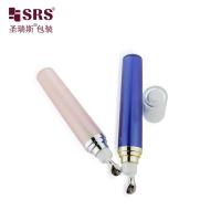 China Smooth Surface Acrylic Eye Cream Bottle With Alloy Massage Head Empty Eye Serum Cosmetic Packaging Custom Logo for sale