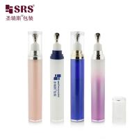 China Smooth Surface Acrylic Eye Cream Bottle With Alloy Massage Head Empty Eye Serum Cosmetic Packaging Custom Logo for sale