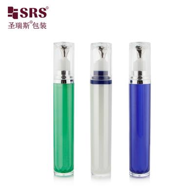 China Luxury Round Acrylic Skincare Bottle Zinc Alloy Applicator Empty Eye Care Container Wholesale OEM for sale