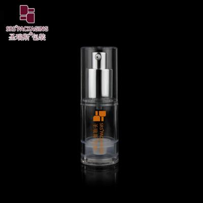 China Transparent AS Airless Cosmetic Bottle 15ml 30ml 50ml Refillable Serum Lotion Packaging for sale