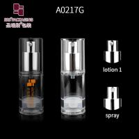 China Transparent AS Airless Cosmetic Bottle 15ml 30ml 50ml Refillable Serum Lotion Packaging for sale