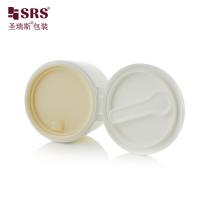 China Eco Friendly PP Plastic Cream Jar With Magnetic Spoon Flip Cap for Hair Mask Body Scrub Packaging for sale