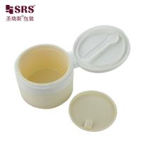 China Eco Friendly PP Plastic Cream Jar With Magnetic Spoon Flip Cap for Hair Mask Body Scrub Packaging for sale