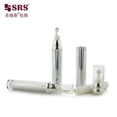 China Wholesale 10ml/15ml Acrylic Press Type Airless Roll On Bottle Vacuum Cosmetic Roller Bottle For Skin Care for sale
