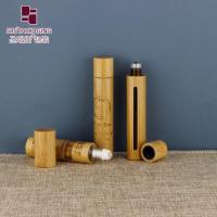 China Natural Organic 10ml Bamboo Outer Shell Roll‑on Bottle Glass Inner Vial Stainless Steel Roller Ball Refillable Aromatherapy Oil Cosmetic Empty Bottle for sale