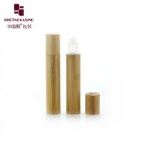 China 15ml Empty Bamboo Roller Bottle Plastic Inner Container Large Capacity Essential Oil Roll On Bottle Laser Logo Acceptable for sale