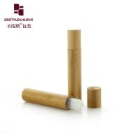 China 15ml Empty Bamboo Roller Bottle Plastic Inner Container Large Capacity Essential Oil Roll On Bottle Laser Logo Acceptable for sale