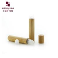 China 15ml Empty Bamboo Roller Bottle Plastic Inner Container Large Capacity Essential Oil Roll On Bottle Laser Logo Acceptable for sale