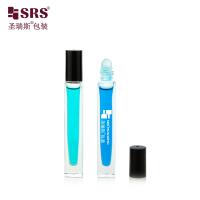 China 10ml Rectangular Glass Roll‑on Bottle Refillable Empty Glass Roller Vial Unique Cosmetic Packaging OEM Supported for sale