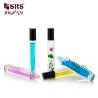 China 10ml Rectangular Glass Roll‑on Bottle Refillable Empty Glass Roller Vial Unique Cosmetic Packaging OEM Supported for sale