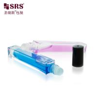 China 10ml Rectangular Glass Roll‑on Bottle Refillable Empty Glass Roller Vial Unique Cosmetic Packaging OEM Supported for sale
