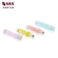 China BLPI 10ML Unique Shape Glass Bottle With Painted Frosted Roll On Essential Oil Bottle for sale