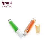 China GB1-8ML Cylinder Shape Glass Clear Roller Ball Bottle Applicator Packaging for sale