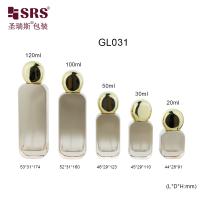 China Elegant Rectangle Glass Cosmetic Bottle Gradient Finish Empty Serum Bottle for Facial Skincare Packaging for sale