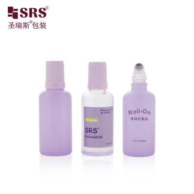 China BLPF 5ml 10ml 15ml 20ml 30ml 50ml 100ml Paint Purple Frosted Glass Roller Bottle for sale