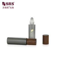 China BLPM 15ML Paint Translucent Color Glass Roll On Bottle With Wooden Cap for sale