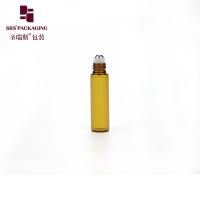 China Empty 5ml Tubular Glass Roller Bottle Stainless Steel Ball Plastic Cap Mini Cosmetic Oil Vial for sale