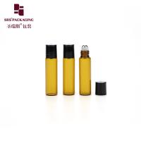 China Empty 5ml Tubular Glass Roller Bottle Stainless Steel Ball Plastic Cap Mini Cosmetic Oil Vial for sale